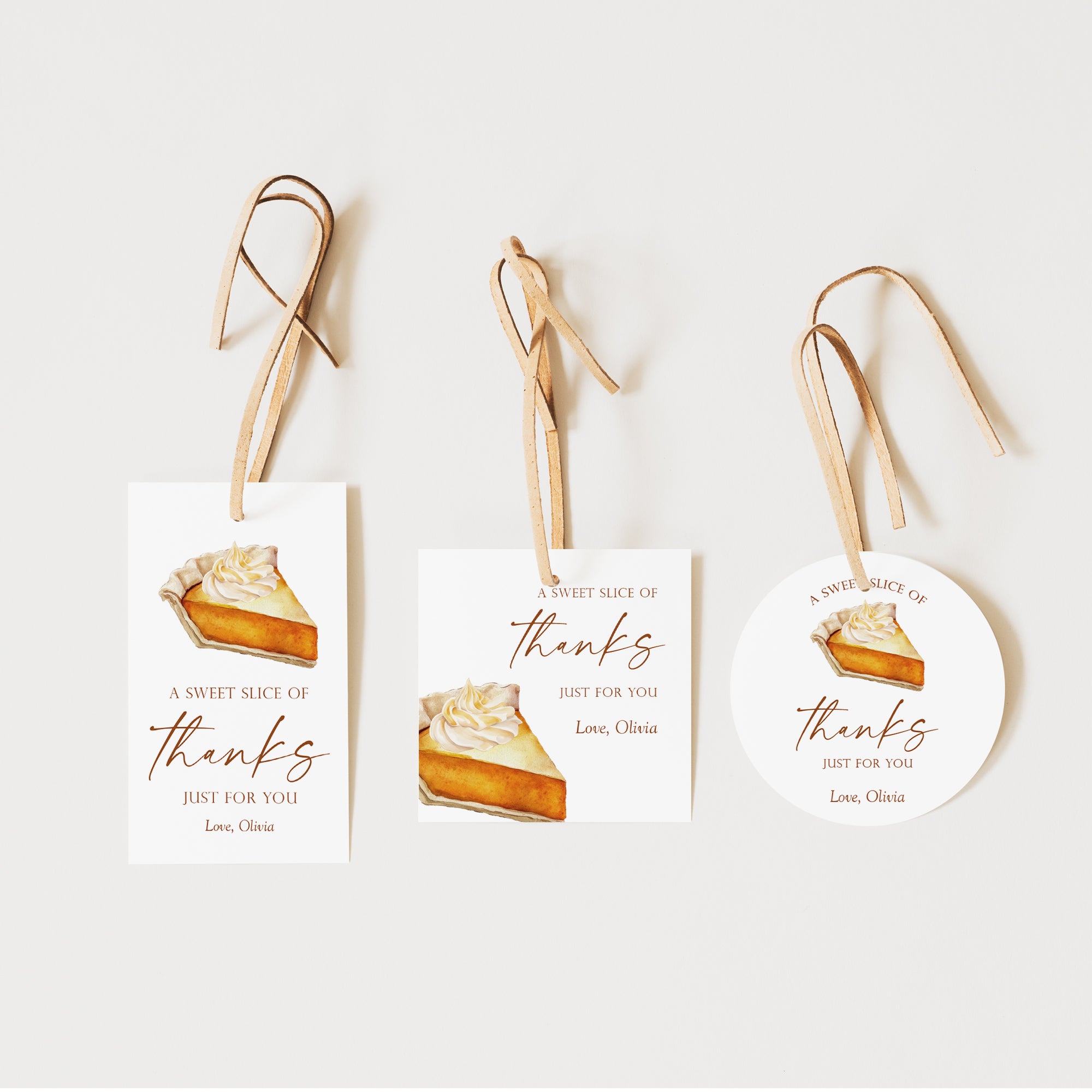 2026 Fall Pie Slice Favor Tag Template, Thanksgiving Favor Tags Editab ...